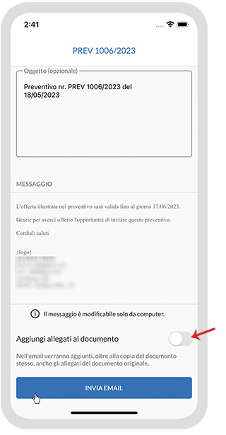 Invio preventivo per email al cliente | Guide pec.it