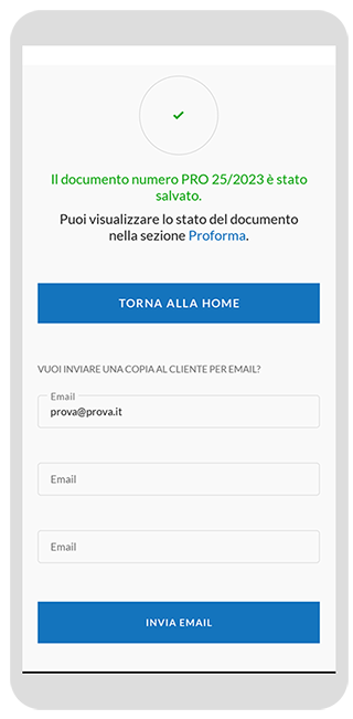 Invio proforma per email al cliente | Guide pec.it