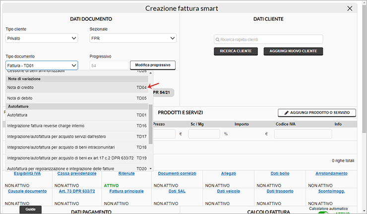 Creare una nota di credito e collegarla a una fattura esistente | Guide ...