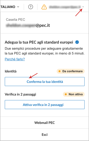 Come confermare l'identità | Guide pec.it