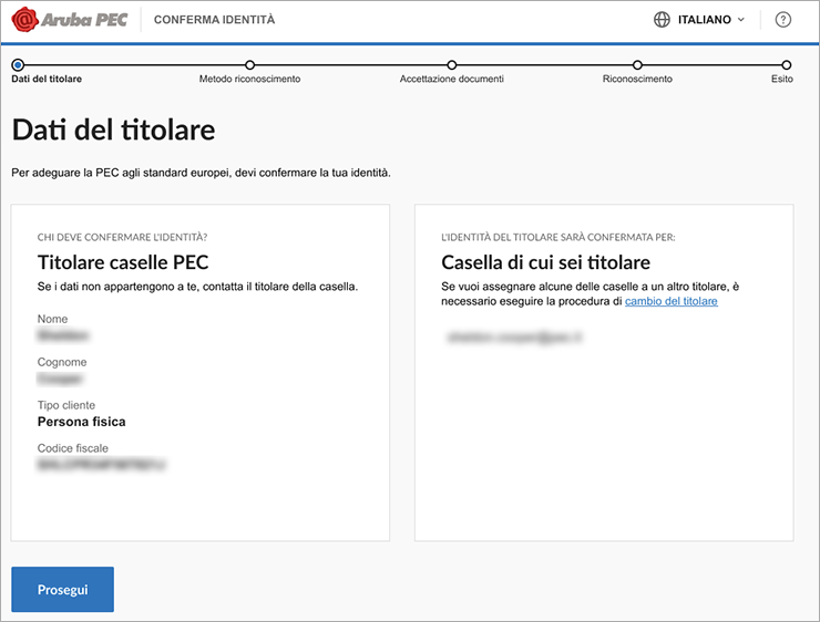 Conferma dell'identità attraverso CIE | Guide pec.it