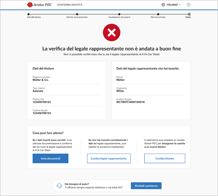 Come confermare l'identità | Guide pec.it