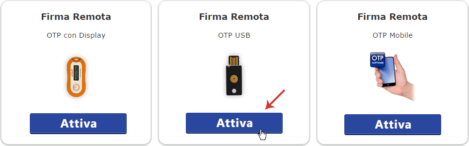 Modalità di attivazione del servizio Firma Remota - OTP USB | Guide pec.it