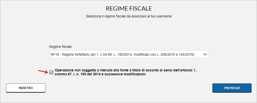 Impostare il Regime fiscale durante la prima configurazione del ...