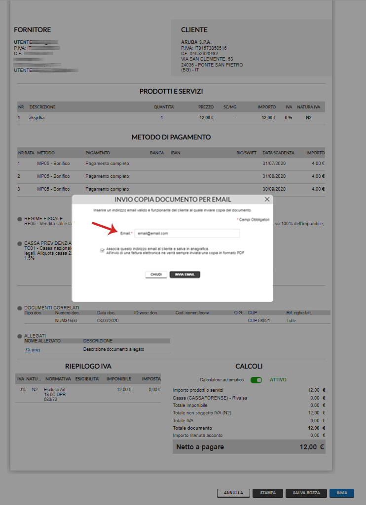 Creazione fattura guidata: Invio Fattura a SDI o salvataggio in "Bozze ...