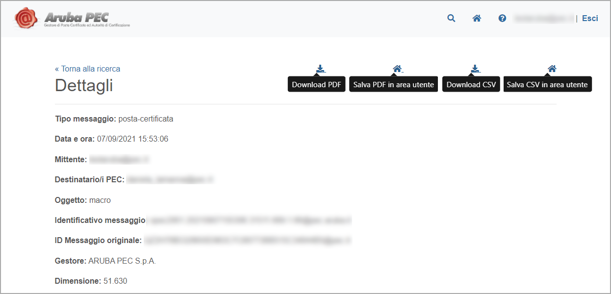 Pannello PEC Log: come visualizzare il Dettaglio e i Correlati | Guide ...