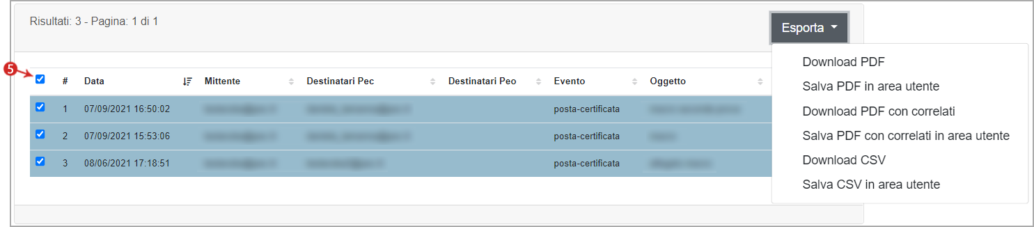 Pannello PEC Log: come estrarre le ricerche in formato PDF o CSV ...