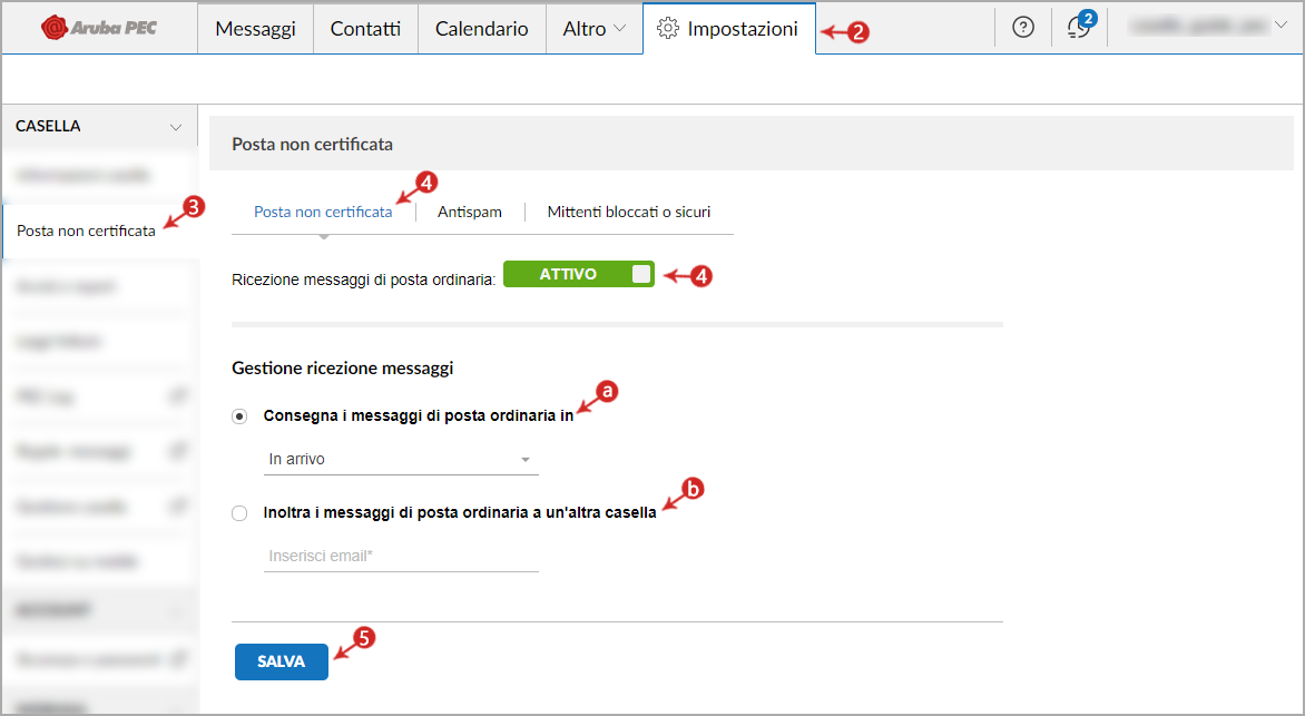 WebMail PEC Smart: impostazioni posta non certificata e antispam ...