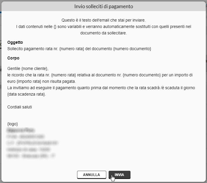 Invio solleciti di pagamento | Guide pec.it